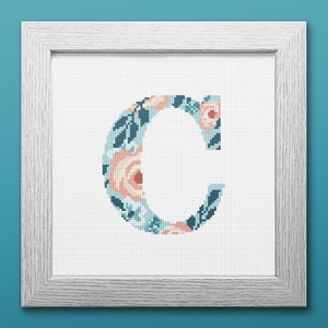 Letter C Monogram Cross Stitch Pattern, Instant Download PDF, Counted ...