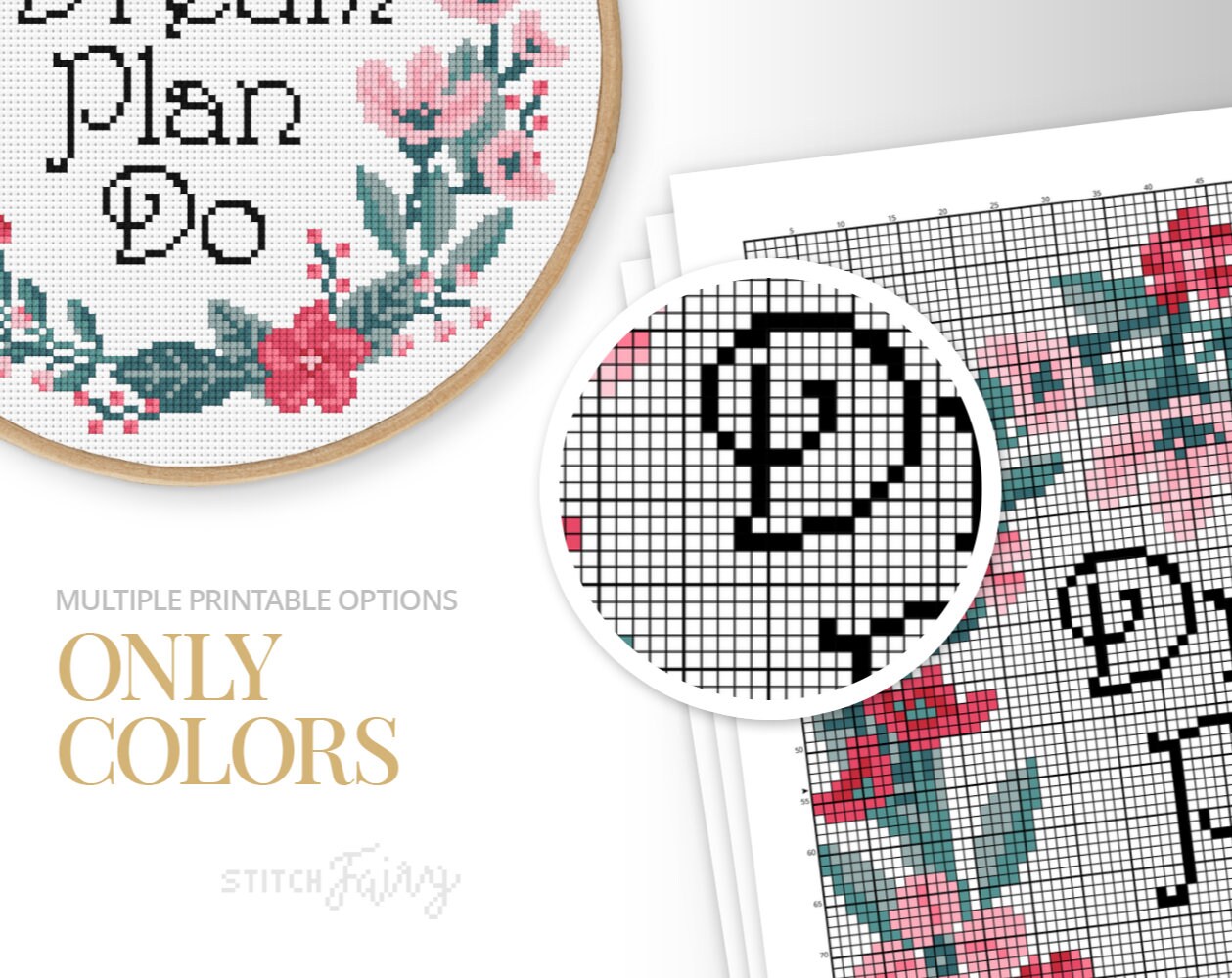 Dream Plan Do Cross Stitch Pattern Instant Download PDF - Etsy