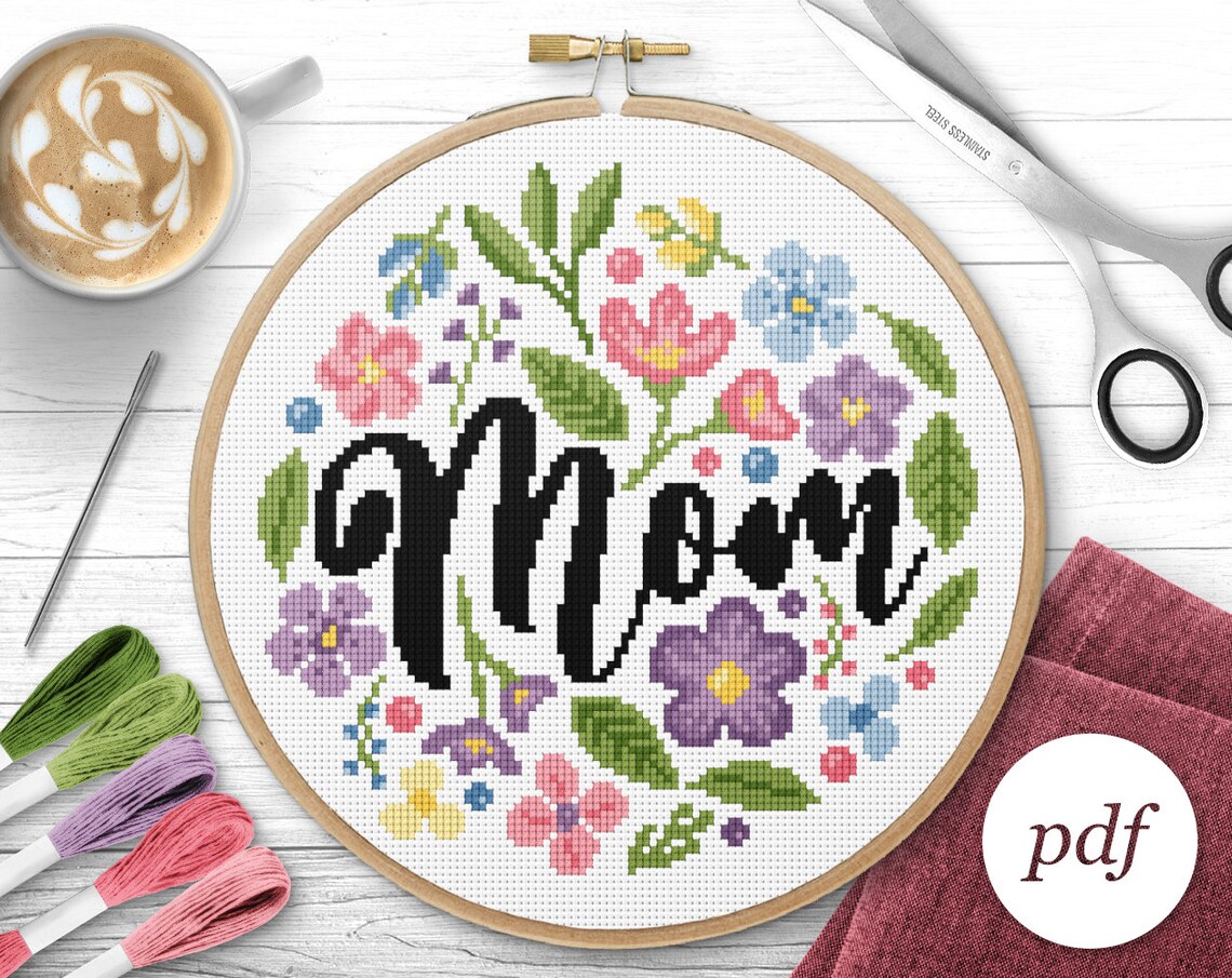 For Mom Cross Stitch Pattern Instant Download PDF Counted - Etsy