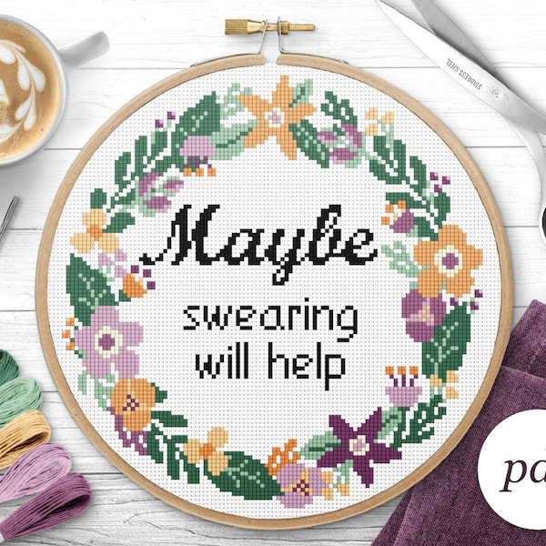 Swear Cross Stitch Pattern - Etsy UK