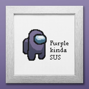 Purple Kinda Sus Cross Stitch Pattern, Instant Download PDF, Counted ...