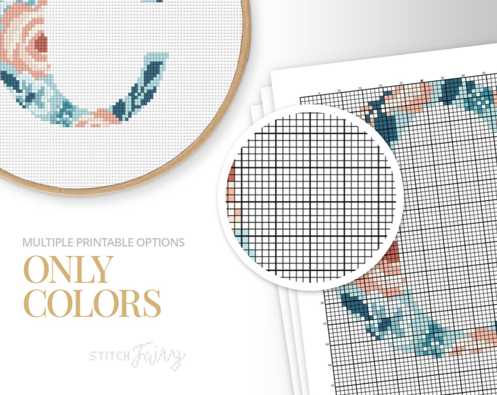 Letter C Monogram Cross Stitch Pattern, Instant Download PDF, Counted ...