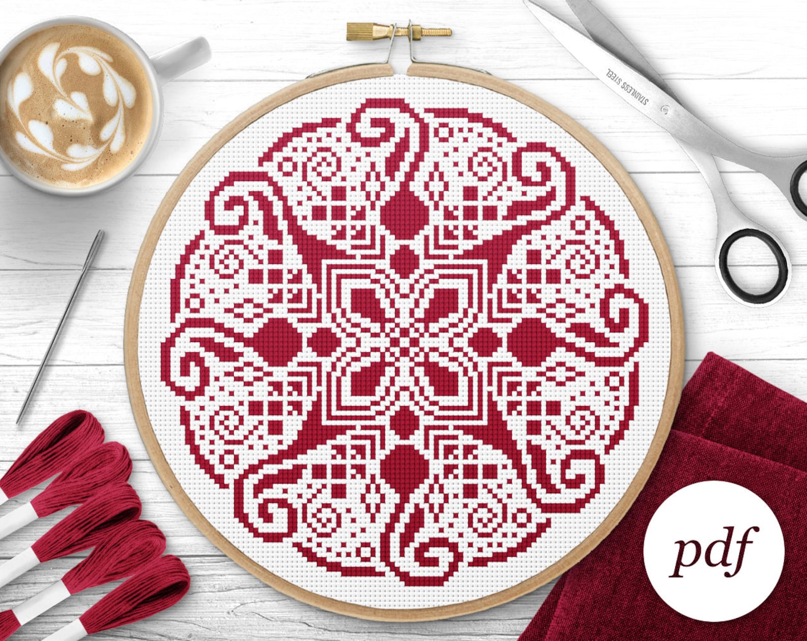Mandala Cross Stitch Pattern Instant Download PDF Counted - Etsy