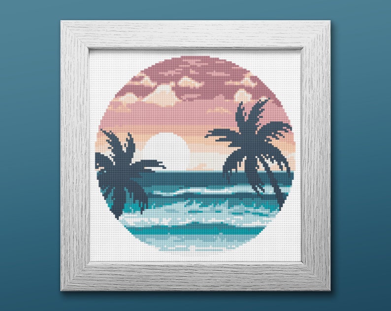 Ocean Cross Stitch Pattern, Instant Download PDF, Counted Cross Stitch ...
