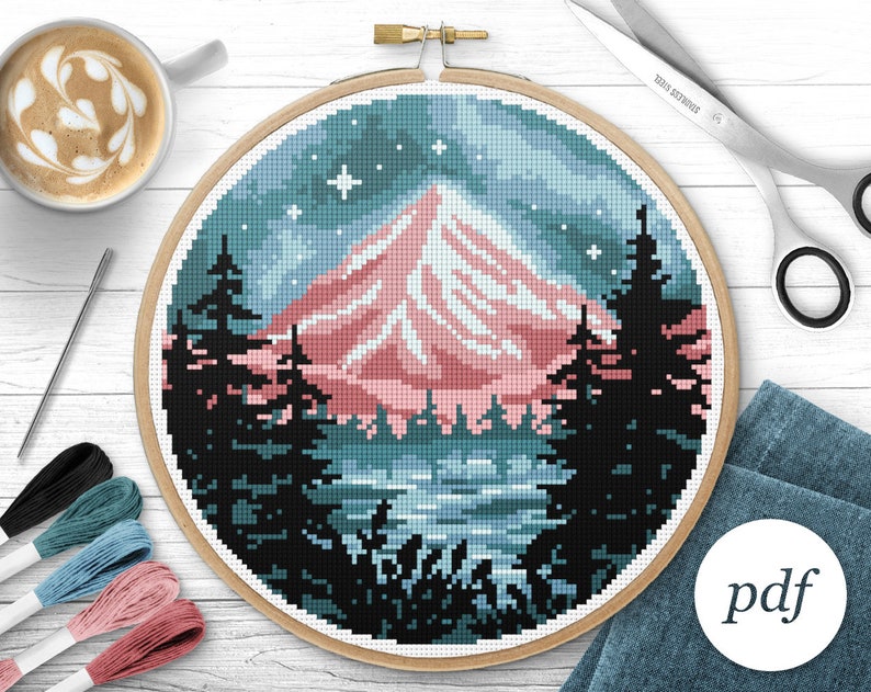 Mountain Cross Stitch Pattern Instant Download PDF Counted - Etsy