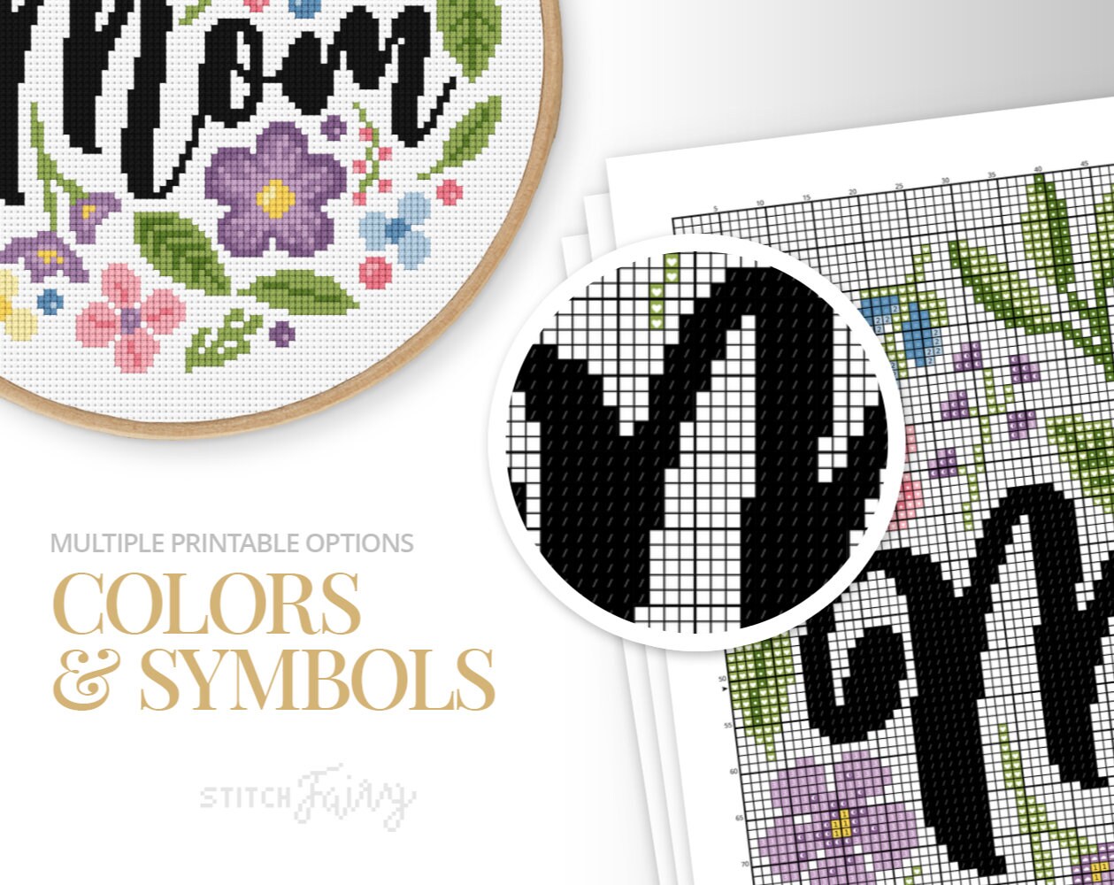 For Mom Cross Stitch Pattern, Instant Download PDF, Counted Cross ...