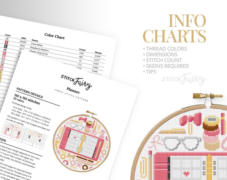 Planner Cross Stitch Pattern Instant Download PDF Counted - Etsy