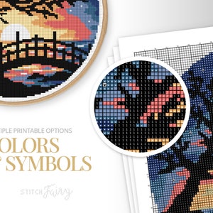 Bridge Landscape Cross Stitch Pattern, Instant Download PDF, Counted ...