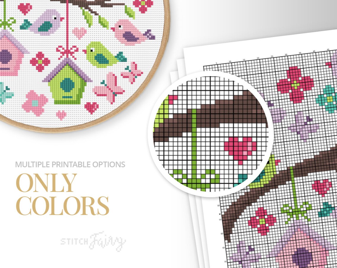 Bird Houses Cross Stitch Pattern Instant Download PDF | Etsy