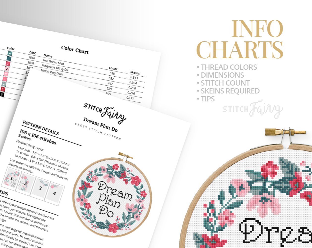 Dream Plan Do Cross Stitch Pattern Instant Download PDF - Etsy