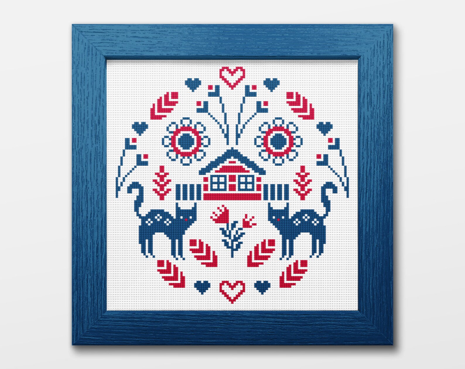 Folk Cross Stitch Pattern, Instant Download PDF, Counted Cross Stitch ...
