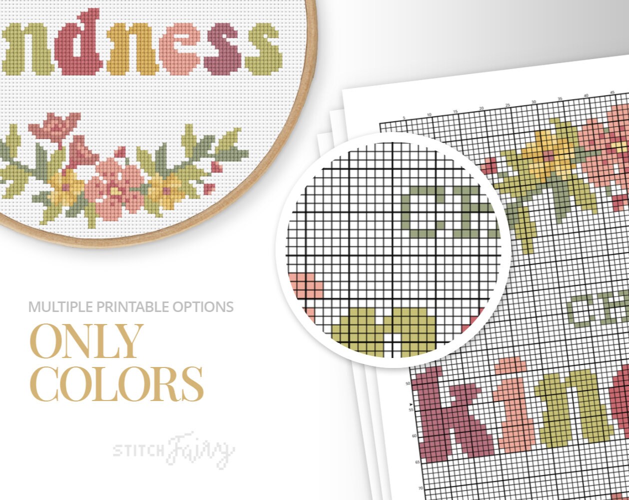 Choose Kindness Cross Stitch Pattern, Instant Download PDF, Counted ...