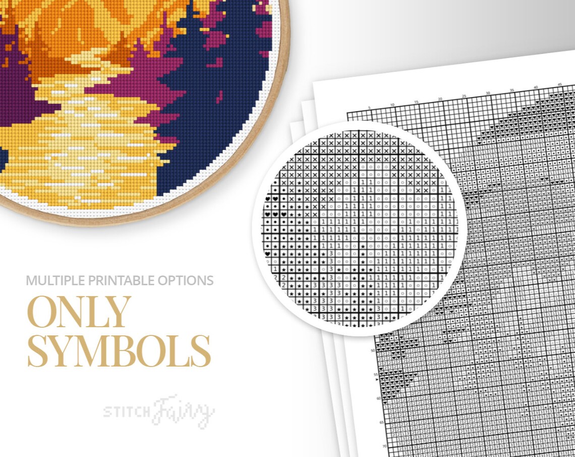 Mountain River Cross Stitch Pattern Instant Download PDF | Etsy