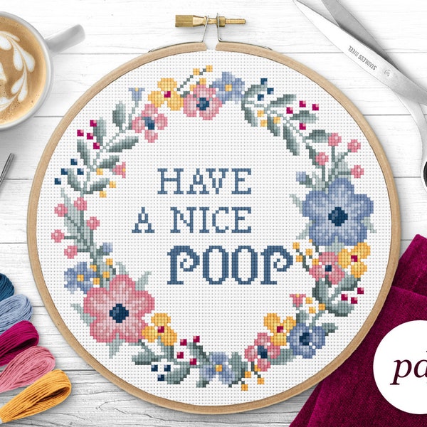 Poop Cross Stitch - Etsy