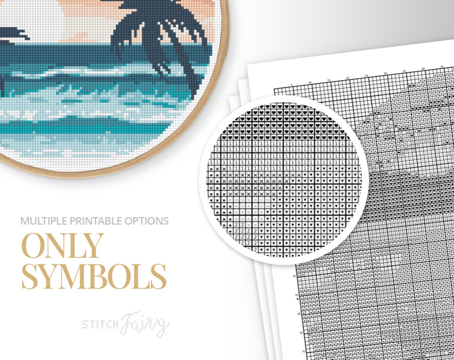 Ocean Cross Stitch Pattern, Instant Download PDF, Counted Cross Stitch ...