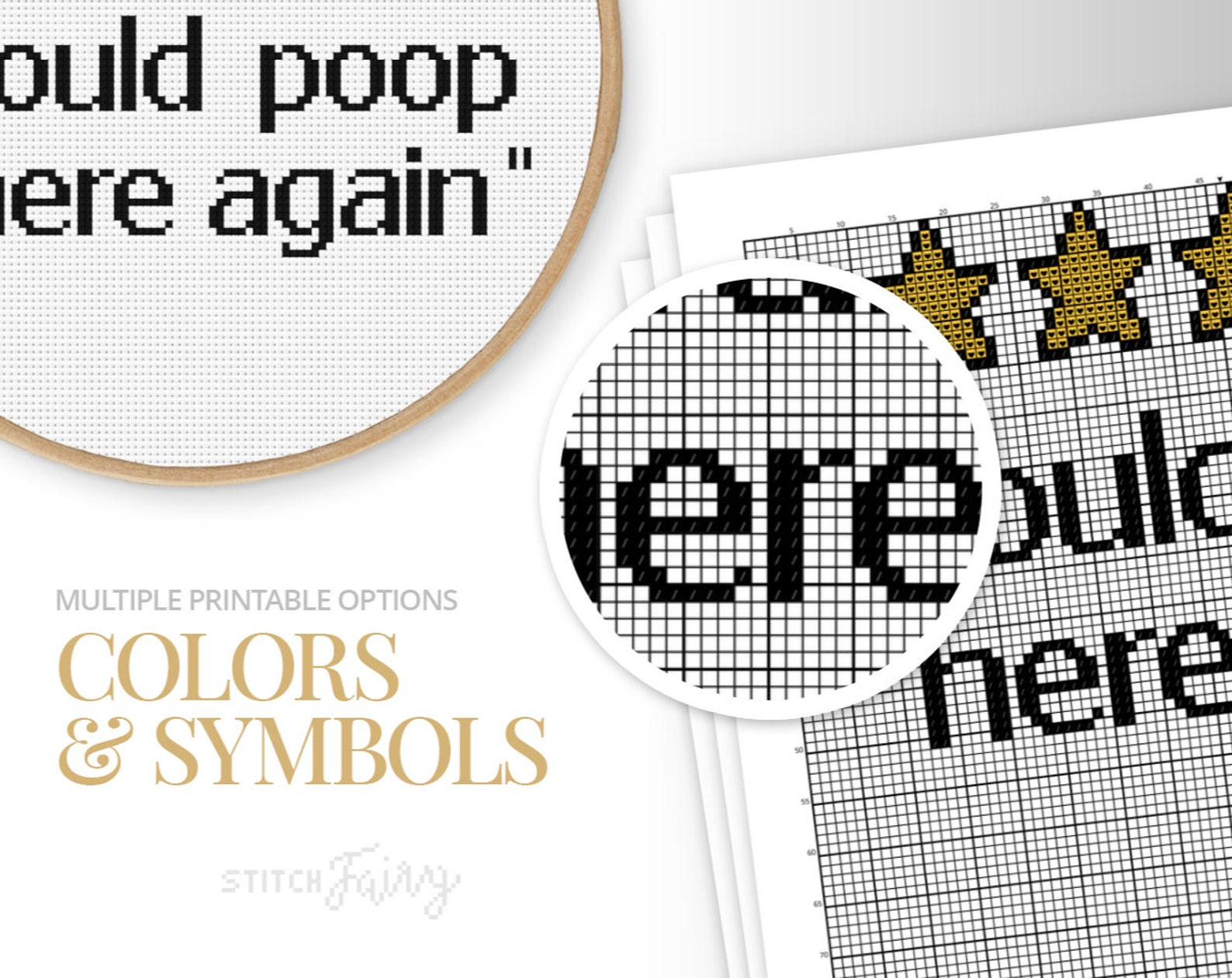 Poop Cross Stitch Pattern Instant Download PDF Counted Cross - Etsy