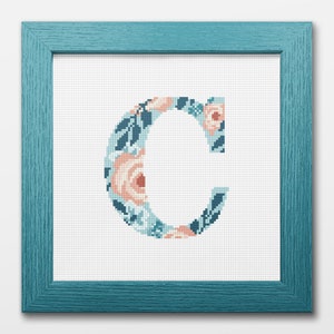 Letter C Monogram Cross Stitch Pattern, Instant Download PDF, Counted ...