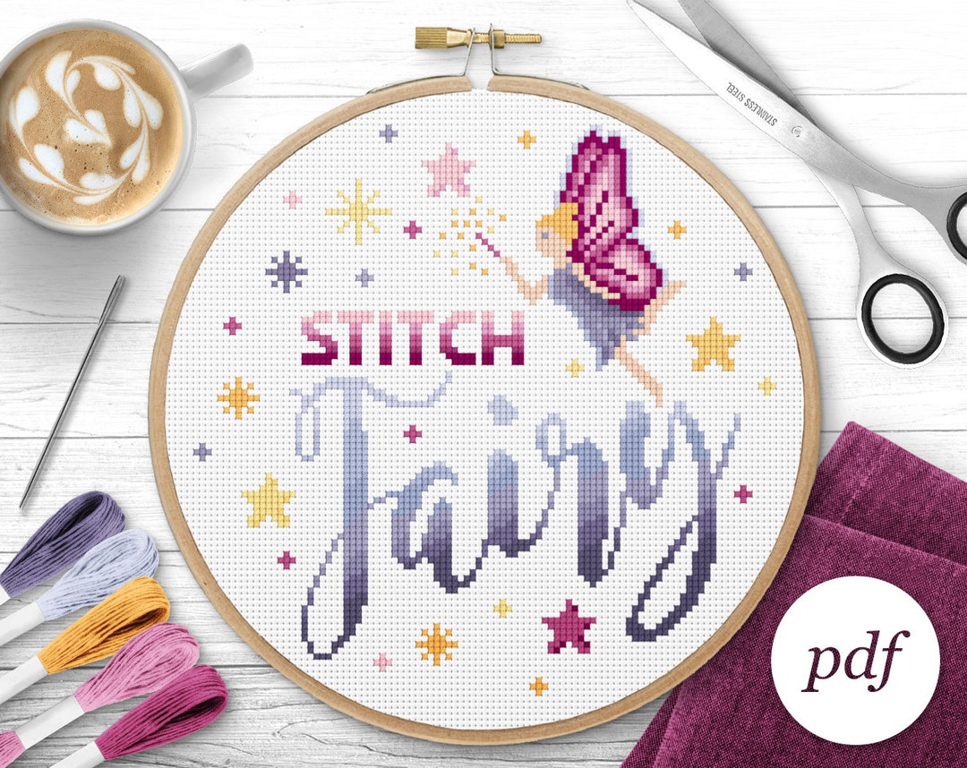 Stitch Fairy Cross Stitch Pattern, Instant Download PDF, Counted Cross ...