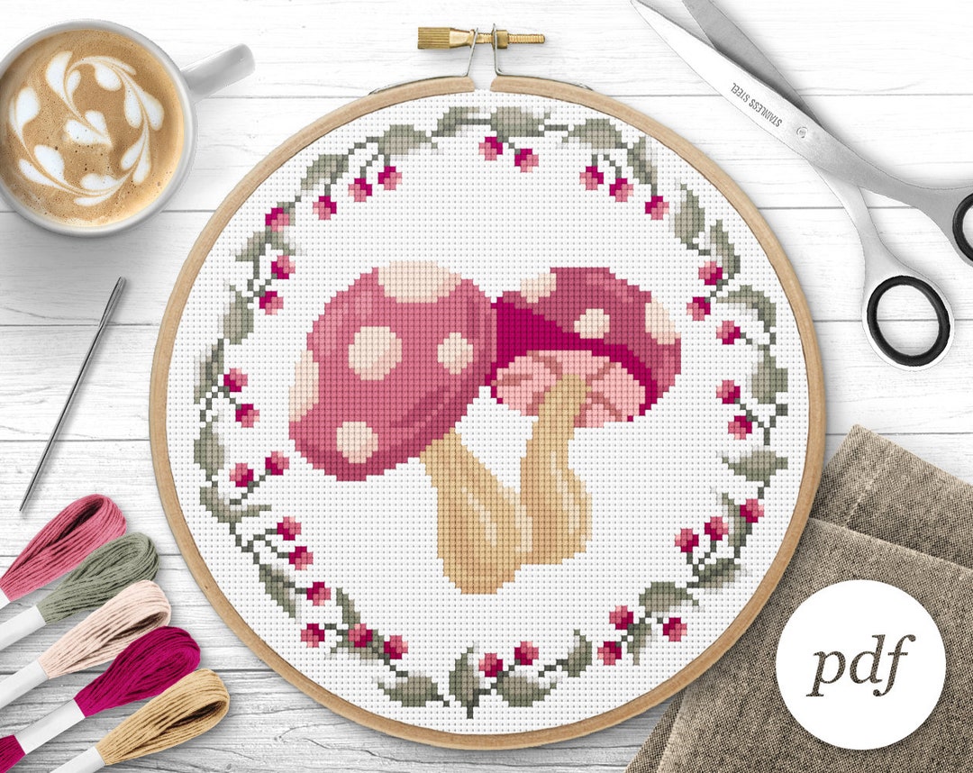 Mushrooms Cross Stitch Pattern, Instant Download PDF, Counted Cross ...