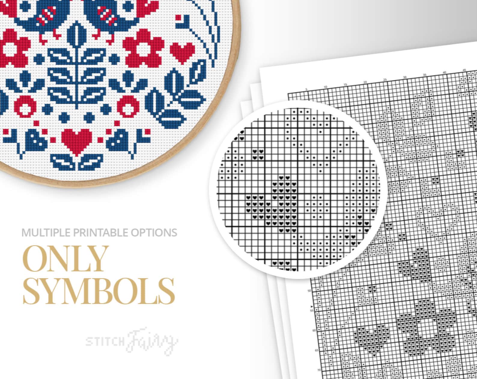 Folk Cross Stitch Pattern, Instant Download PDF, Counted Cross Stitch ...