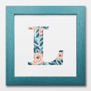 Letter L Monogram Cross Stitch Pattern, Instant Download PDF, Counted ...