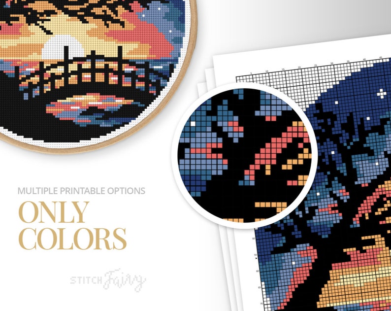 Bridge Landscape Cross Stitch Pattern, Instant Download PDF, Counted ...