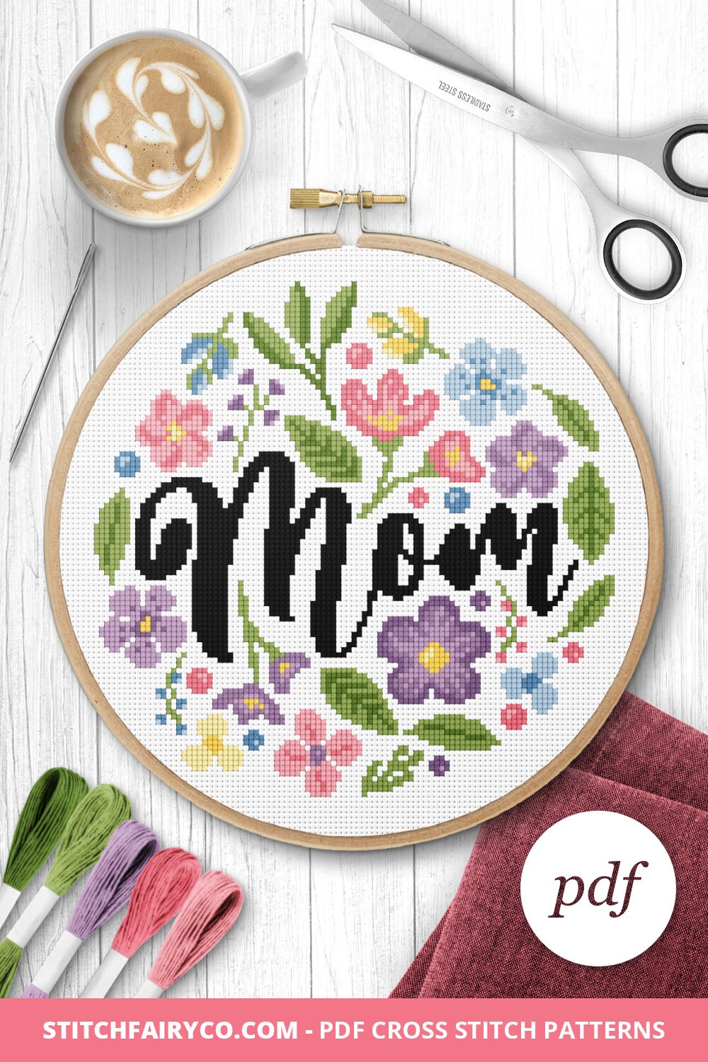 For Mom Cross Stitch Pattern Instant Download PDF Counted | Etsy