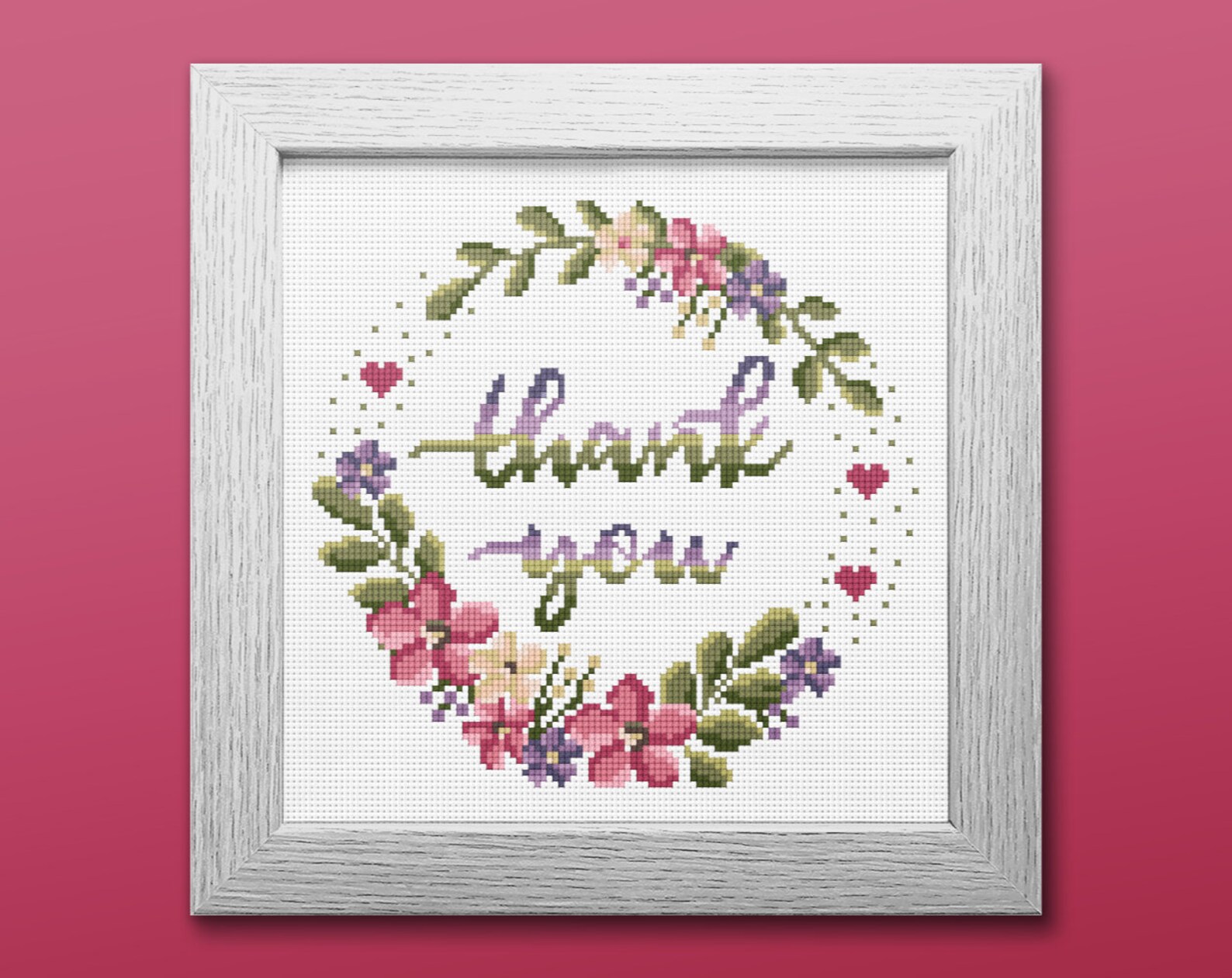 Thank You Cross Stitch Pattern, Instant Download PDF, Counted Cross ...