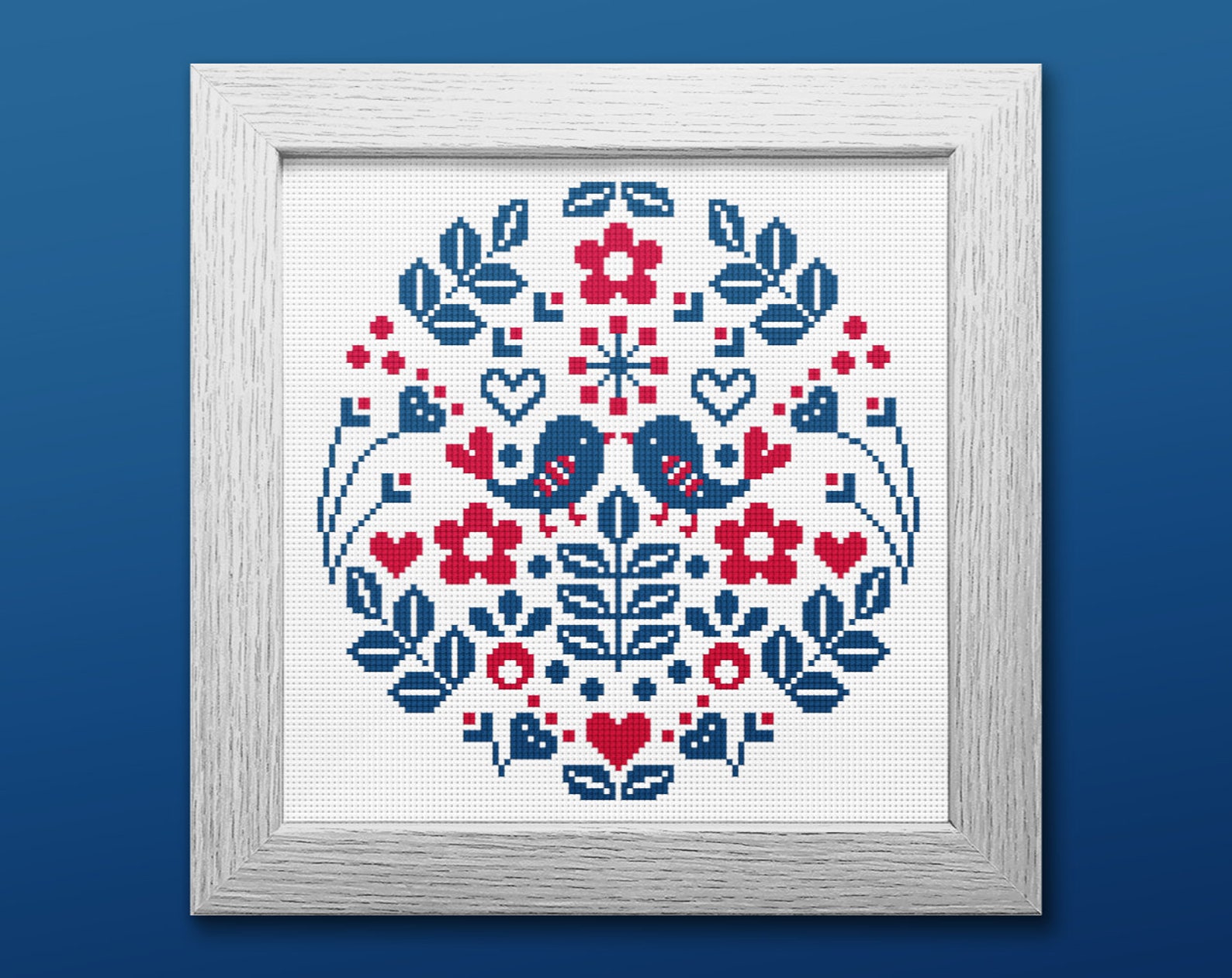 Folk Cross Stitch Pattern, Instant Download PDF, Counted Cross Stitch ...
