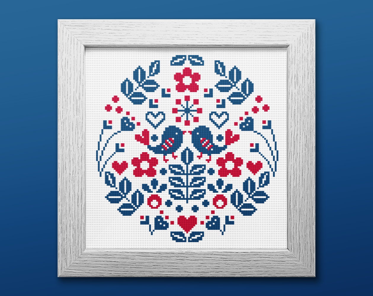 Folk Cross Stitch Pattern, Instant Download PDF, Counted Cross Stitch ...