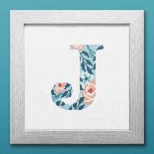 Letter J Monogram Cross Stitch Pattern, Instant Download PDF, Counted ...