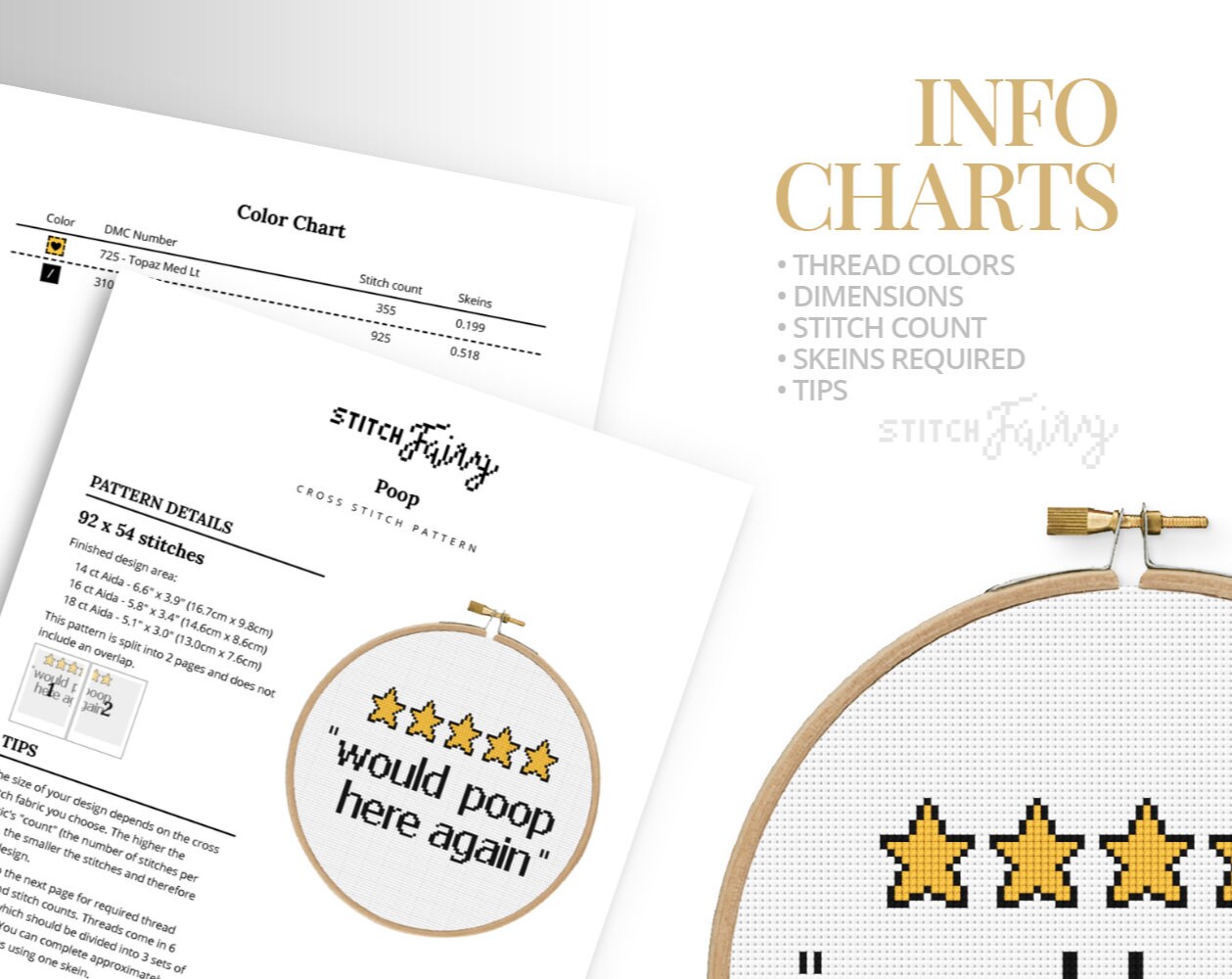 Poop Cross Stitch Pattern, Instant Download PDF, Counted Cross Stitch ...