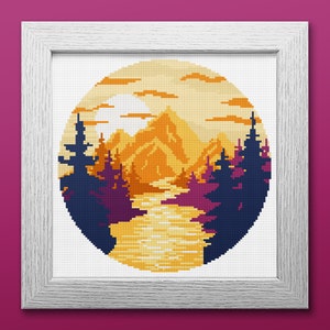 Mountain River Cross Stitch Pattern, Instant Download PDF, Counted ...