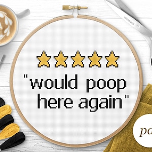 Poop Cross Stitch Pattern, Instant Download PDF, Counted Cross Stitch ...