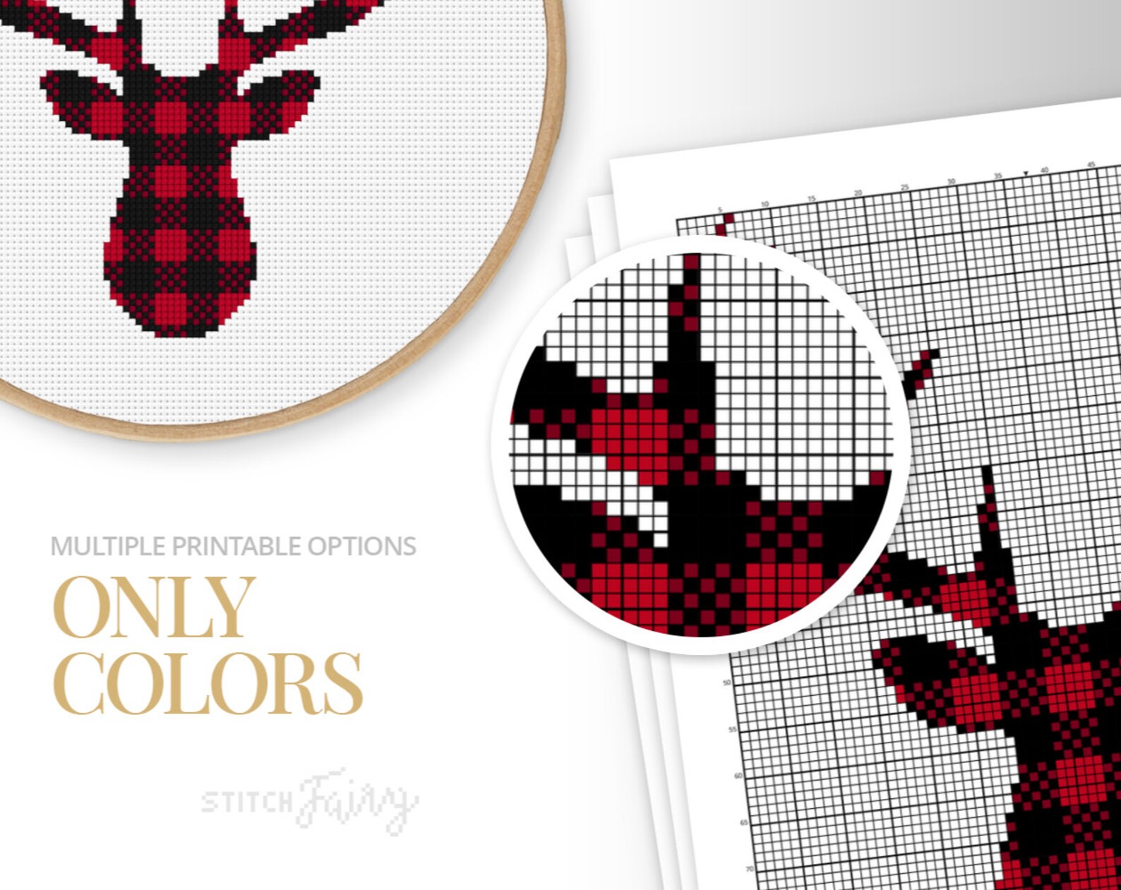 Buffalo Plaid Trophy Cross Stitch Pattern Instant Download | Etsy