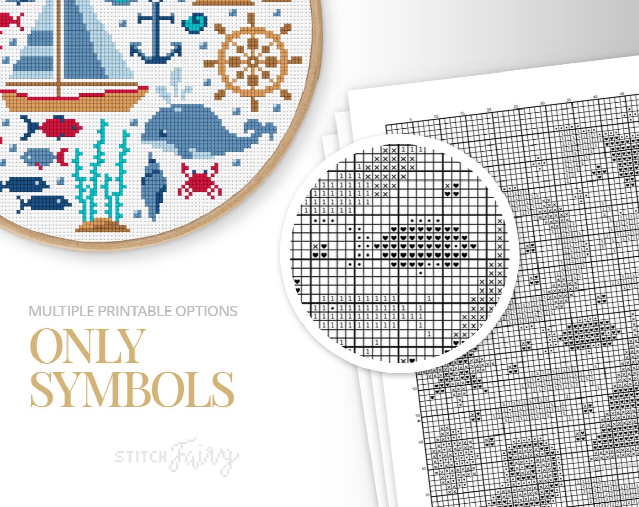 Nautical Cross Stitch Pattern, Instant Download PDF, Counted Cross ...