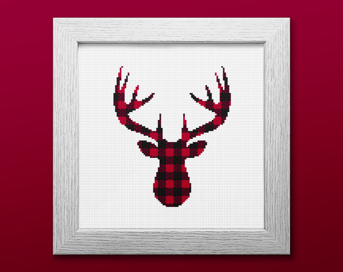 Buffalo Plaid Trophy Cross Stitch Pattern Instant Download - Etsy