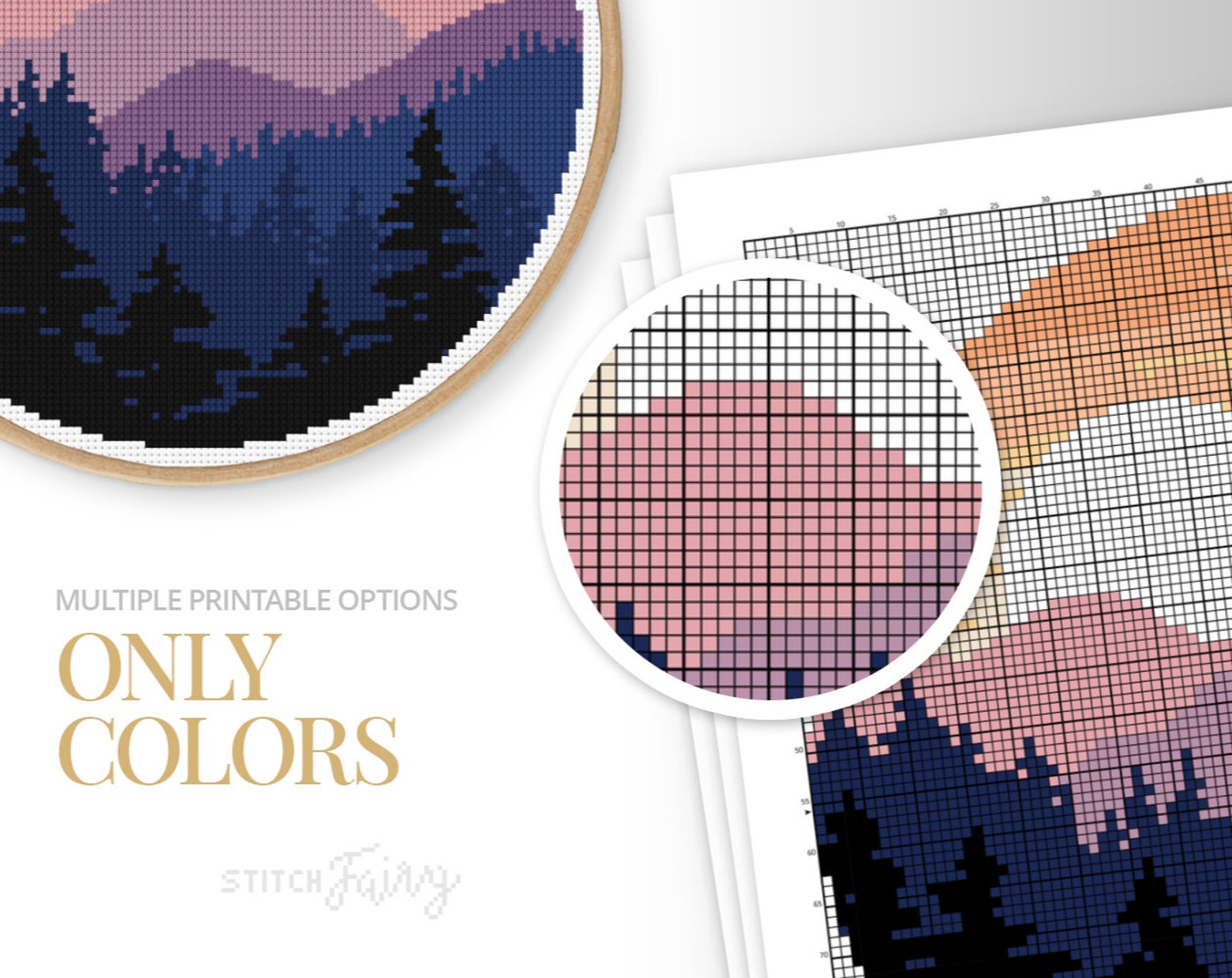 Mountain Sunrise Cross Stitch Pattern Sunset Pattern - Etsy