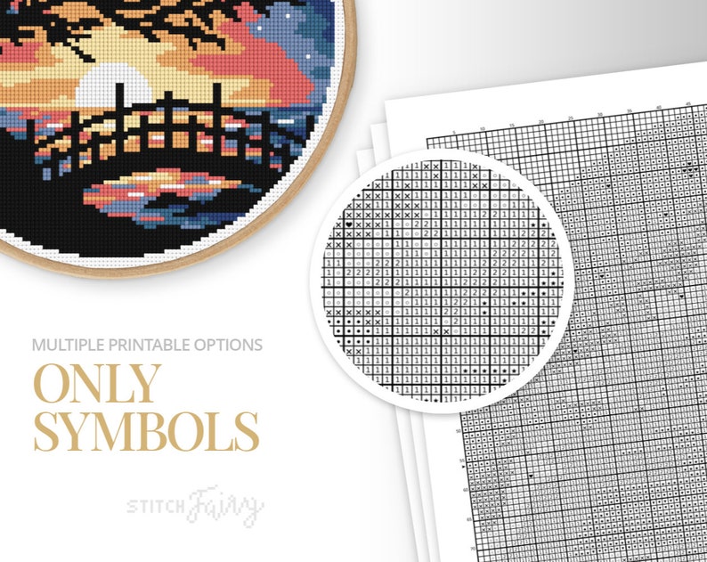 Bridge Landscape Cross Stitch Pattern, Instant Download PDF, Counted ...