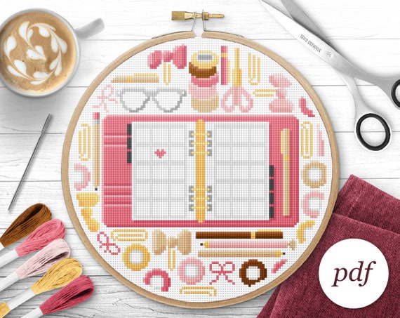 Planner Cross Stitch Pattern Instant Download PDF Counted - Etsy