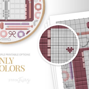 Planner Cross Stitch Pattern, Planner Pattern, Stationery Cross Stitch ...