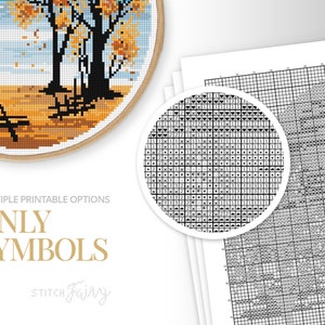 Autumn Trees Cross Stitch Pattern, Instant Download PDF, Counted Cross ...