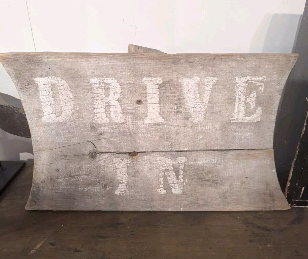 Early 20th Century Drive in Sign Pine - Etsy