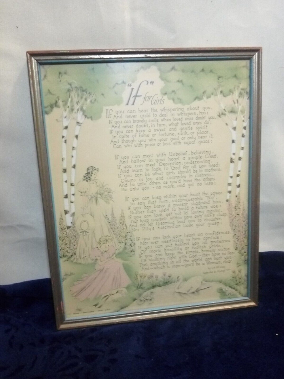 1930's Framed If for Girls Poem J.P. Mcevoy Buzza Craftacres - Etsy