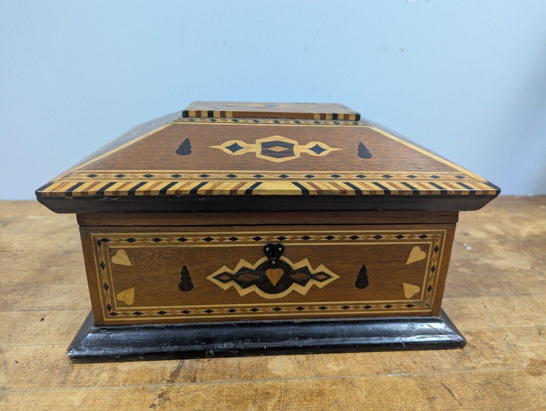 C. 1880 Sailor Made Jewelry Box Exotic Wood Inlay Marquetry - Etsy