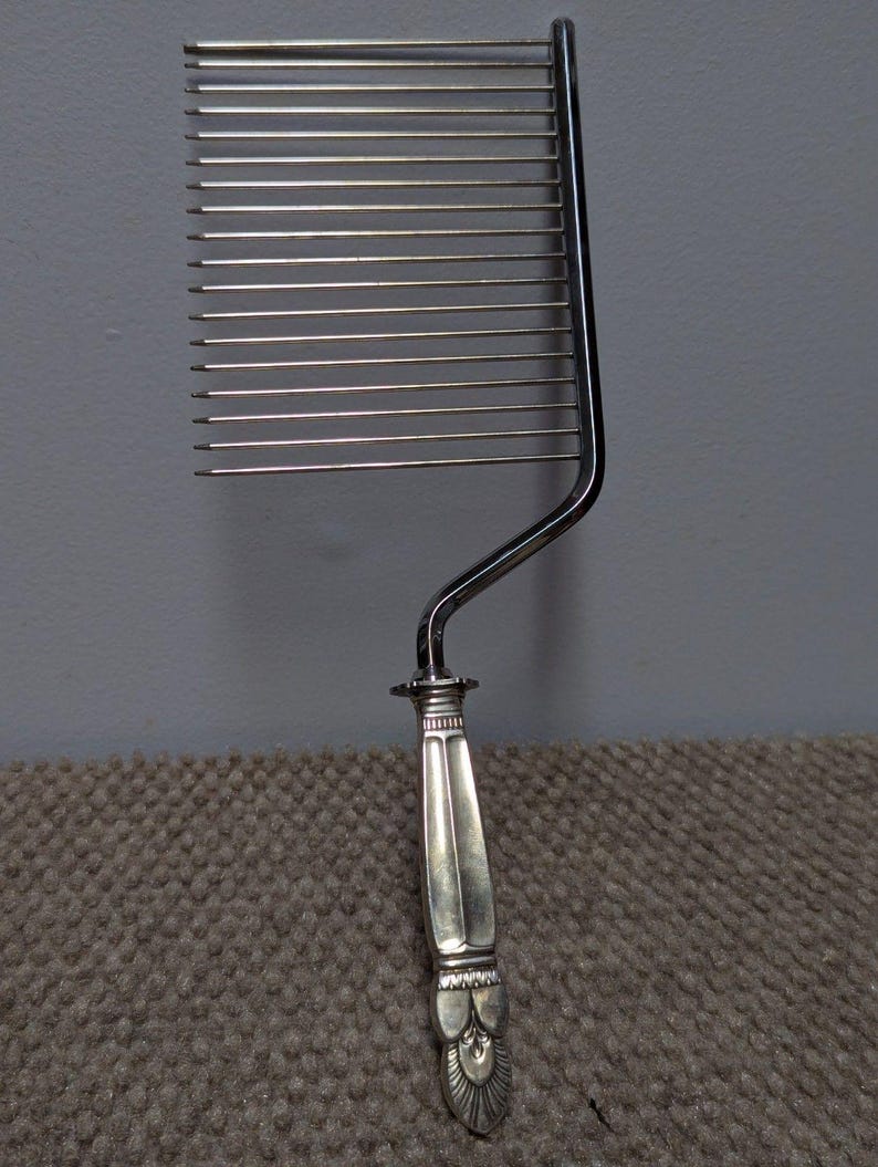Antique Schneider Toledo Sterling Silver Handle Angel Food Cake Breaker ...