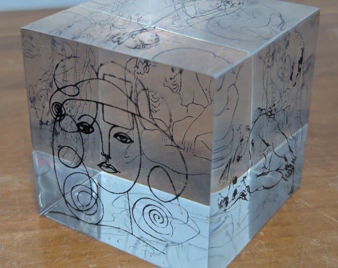 Vintage Picasso Matisse Art Lucite Cube - Etsy