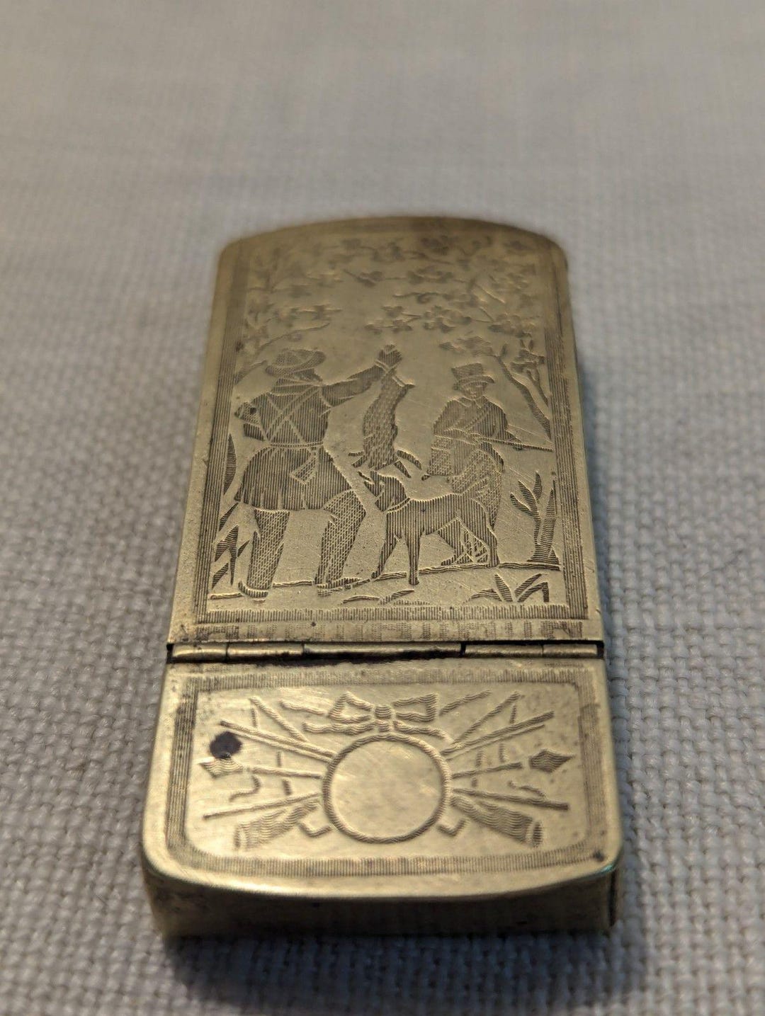 19th C. Hunters Brass Engraved Small Tinderbox - Etsy