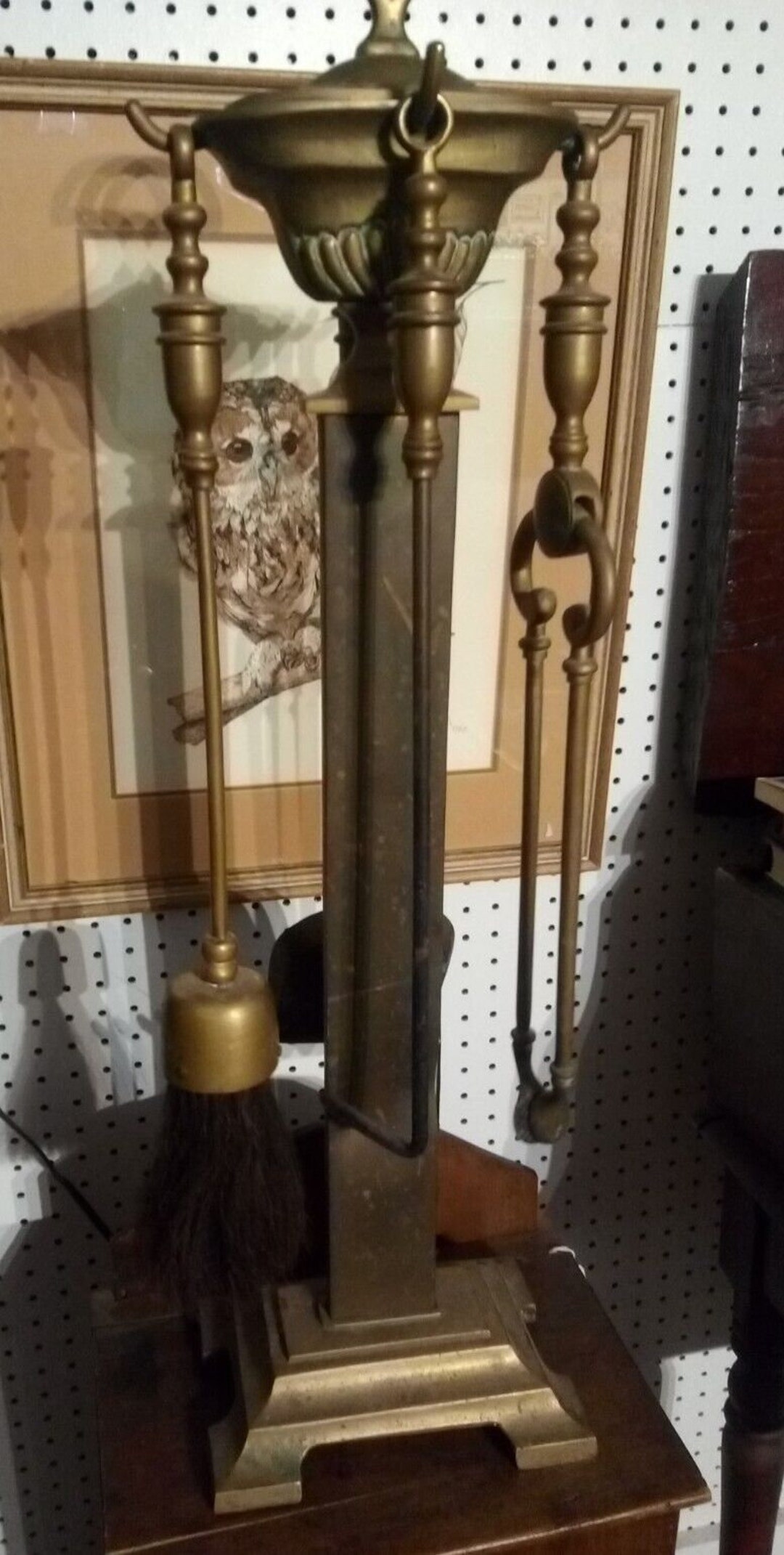 Antique Brass 4 Piece Art Deco Fireplace Fire Companion Set 31 Inches ...