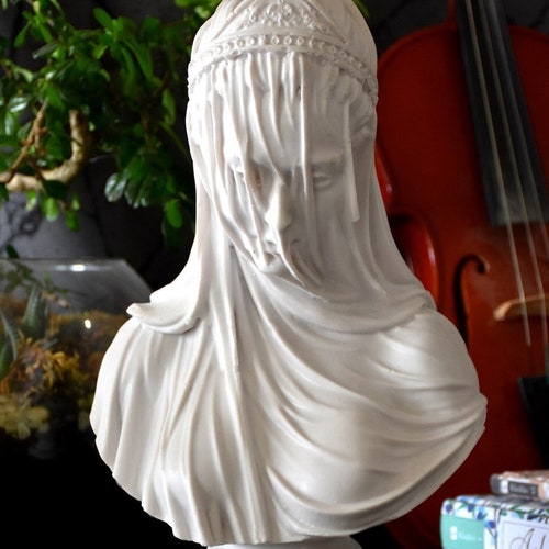 Veiled Lady Sculpture Concrete Garden Home Decor - Etsy